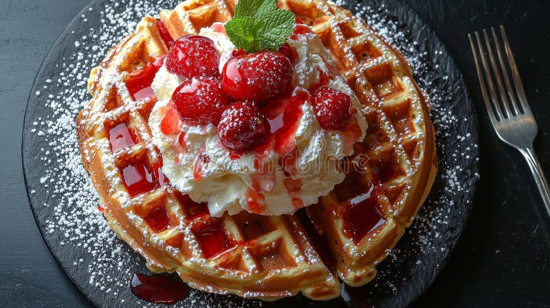 Waffle Artistic Rendering, Abstract Food Concept Generative AI Stock ...
