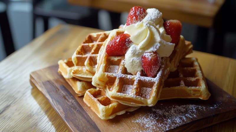 Waffle Artistic Rendering, Creative Breakfast Concept Generative AI ...