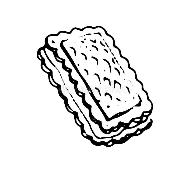 Waffle or Biscuit Vector Sketch Icon Stock Vector - Illustration of ...