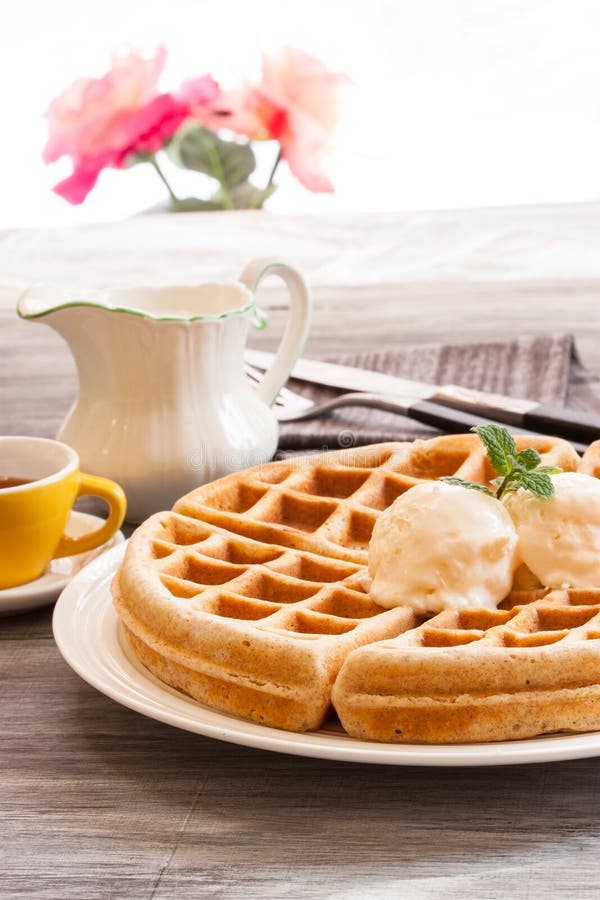 Breakfast with Maple Syrup Pancakes Stock Image - Image of breakfast ...