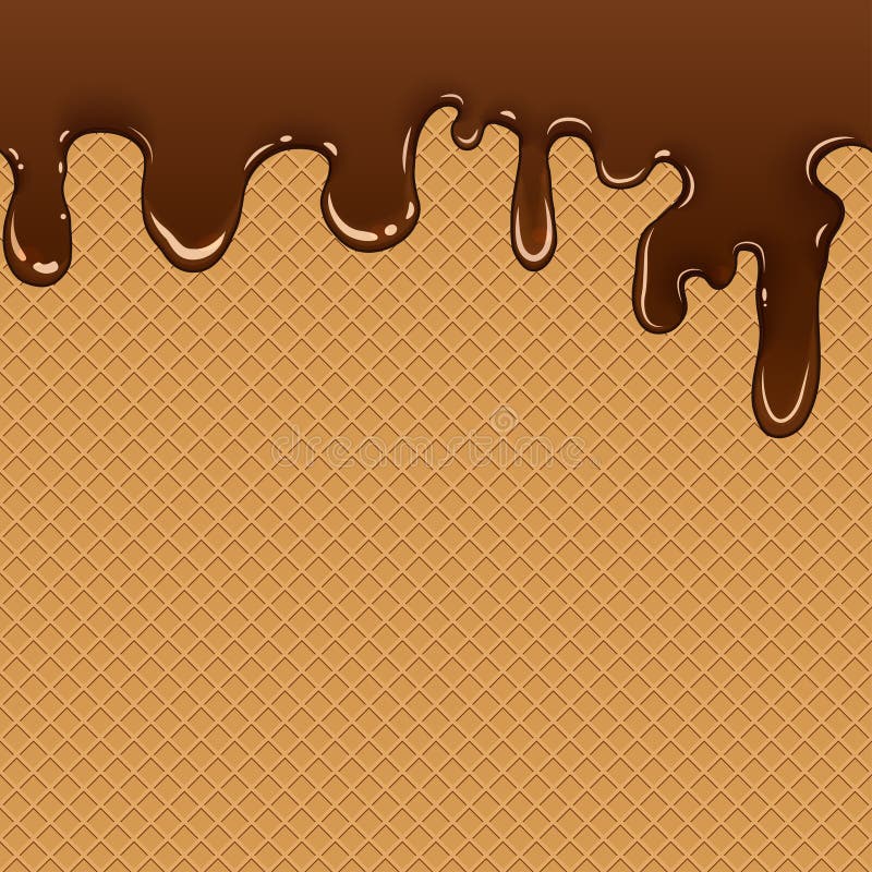 Waffle Background with Honey Stock Illustration - Illustration of ...