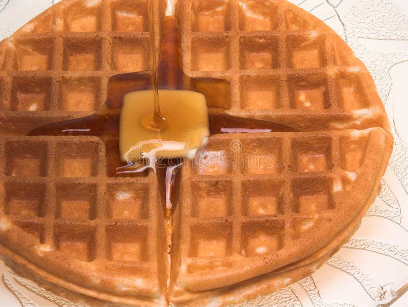 Waffle Covered with Syrup stock image. Image of waffle - 317023