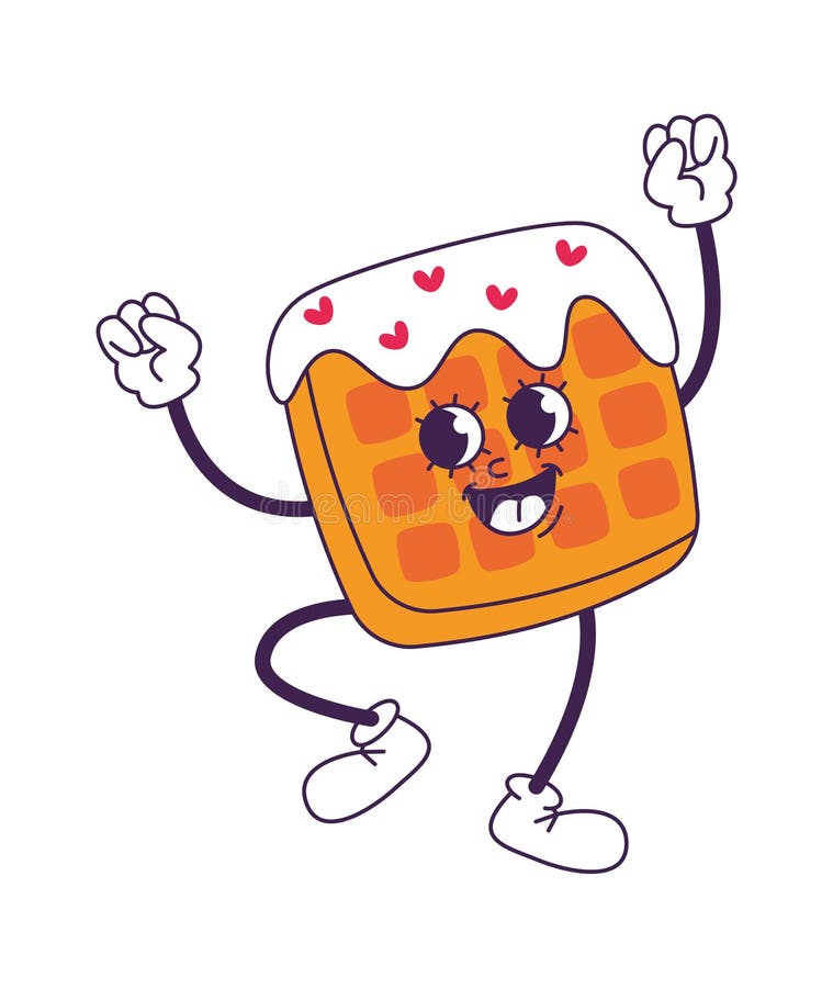 Waffle Dancing Character stock vector. Illustration of funny - 274186122