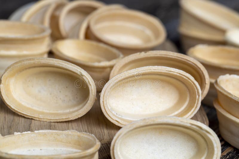 Waffle Empty Cups for Other Food Stock Photo - Image of crunchy, sugar ...