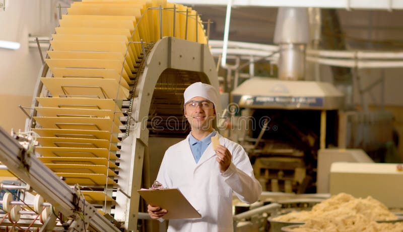Waffle factory process stock photo. Image of manufacture - 131949030