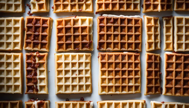 Waffle Grid Pattern Food Texture Stock Illustration - Illustration of ...