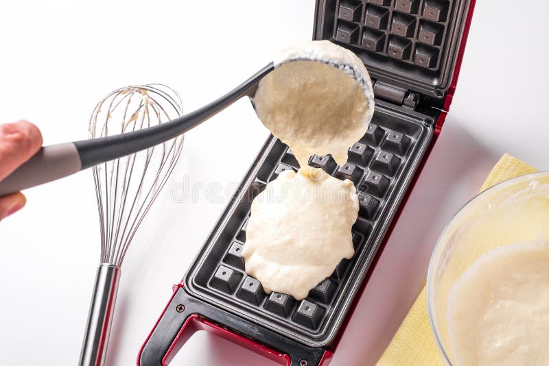 Waffle Iron on Kitchen, Bake Homemade Waffles Stock Image - Image of ...