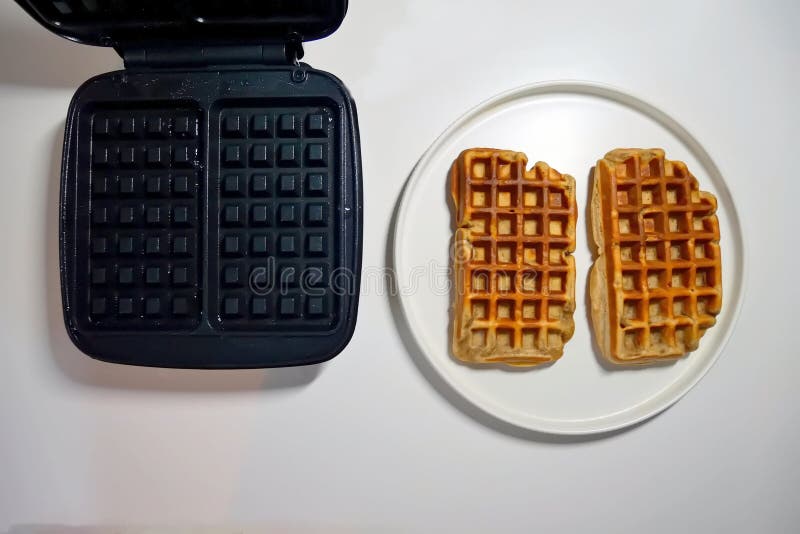 A Waffle Iron for Making Waffles. Details and Close-up of the Waffle ...