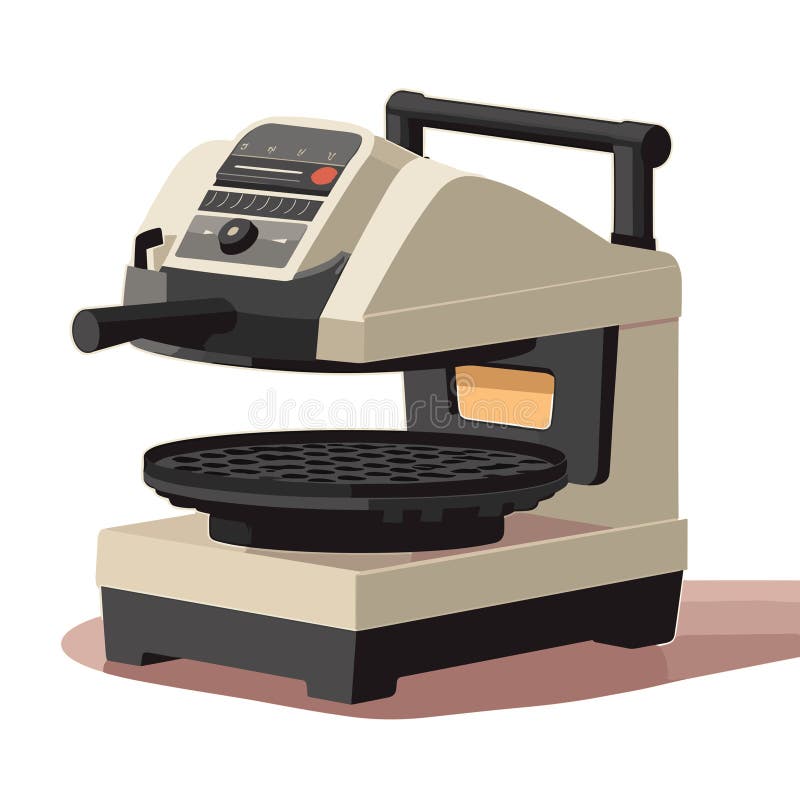 Waffle Magic: Vector Illustration of Hot Waffle Maker on White ...