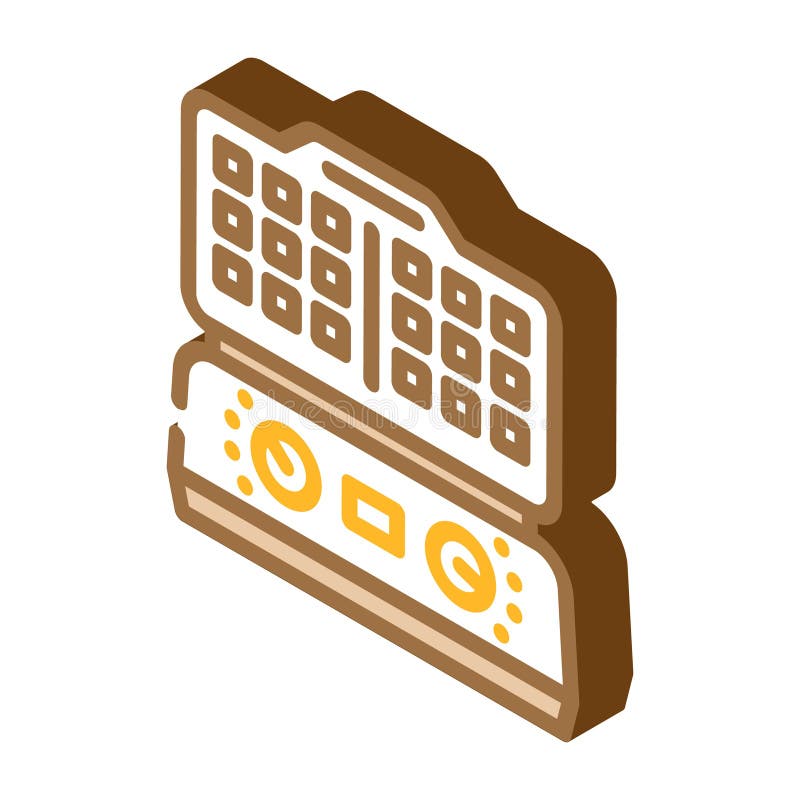 Waffle Maker Home Interior Isometric Icon Vector Illustration Stock ...