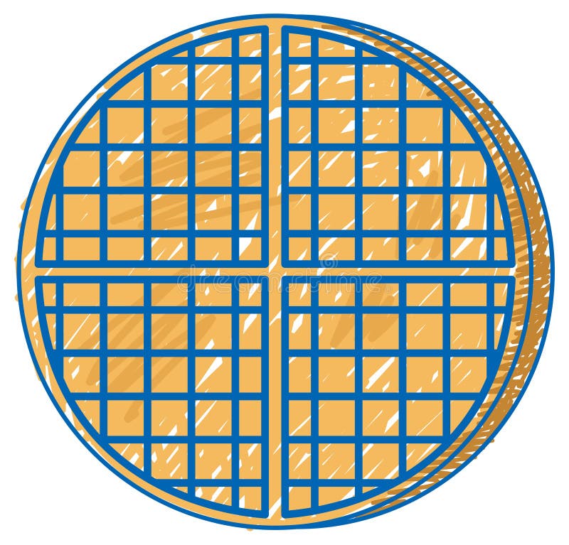 Waffle Pencil Colour Child Scribble Style Stock Vector - Illustration ...