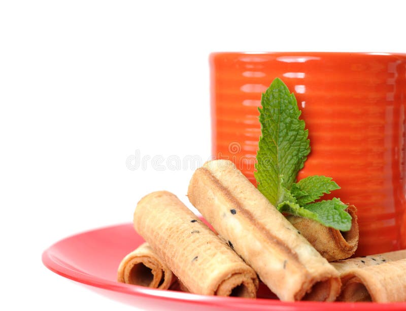 Waffle rolls stock image. Image of meal, white, wafer - 31754561