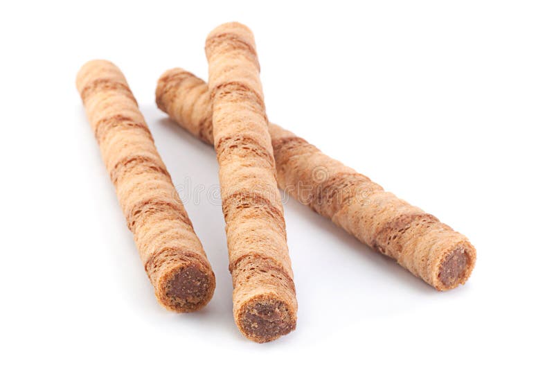 Waffle rolls stick closeup stock photo. Image of heap - 105940710
