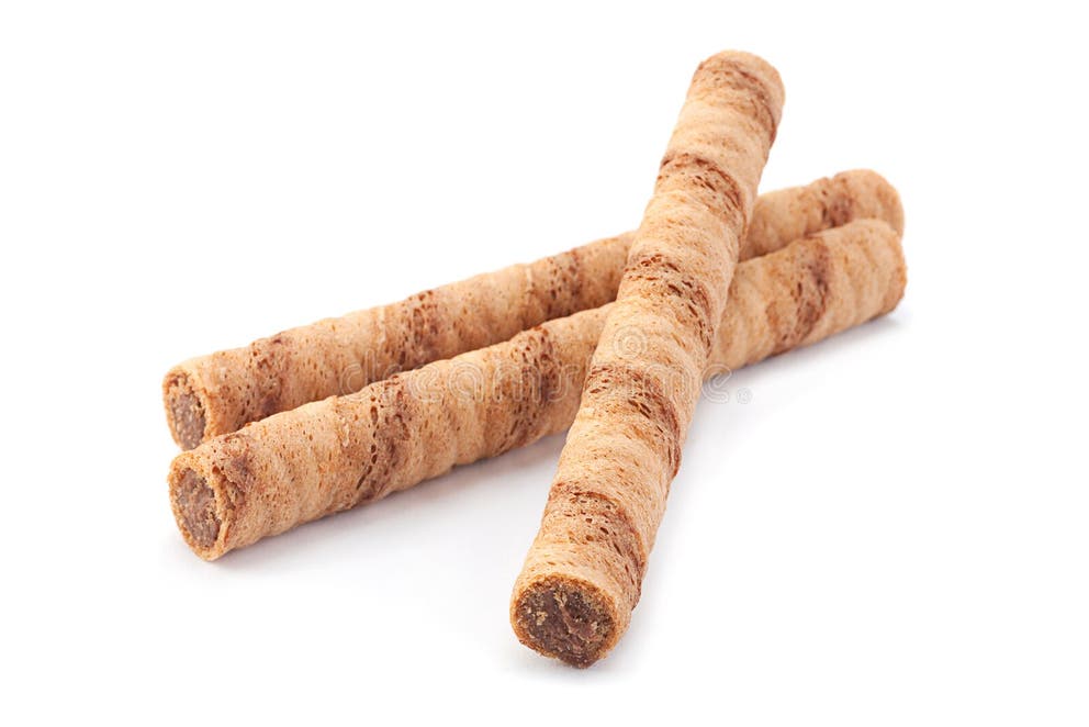Waffle rolls stick closeup stock image. Image of crisp - 106185971