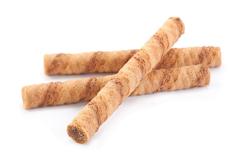 Waffle rolls stick closeup stock image. Image of sugar - 108084707