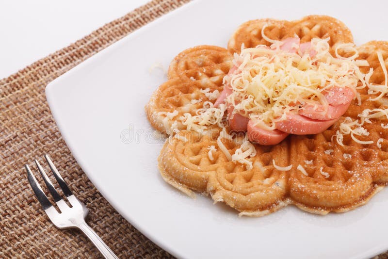 Waffle with sauce stock photo. Image of pancake, sweet - 45518380