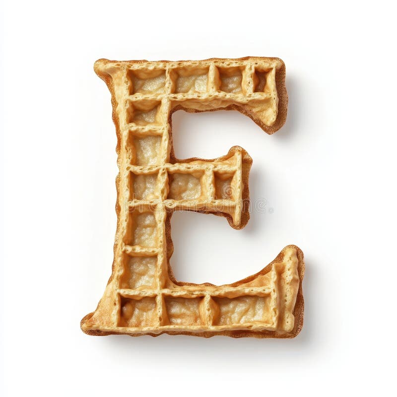 A Waffle Shaped Like the Letter E , Showcasing a Unique Food Design ...