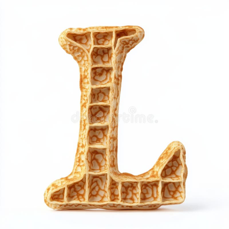 A Waffle Shaped Like the Letter "L", Showcasing Its Unique Texture and ...