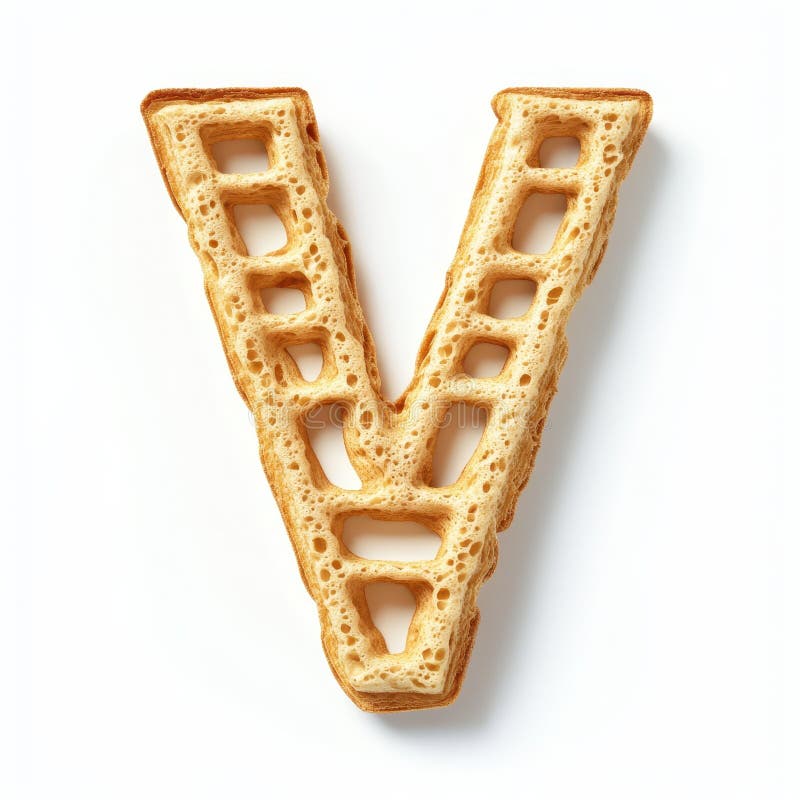 A Waffle Shaped Like the Letter "V," Showcasing a Unique Food Design ...