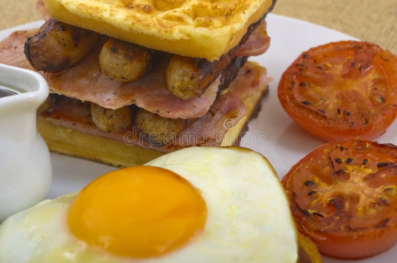 Waffle Stack Breakfast stock photo. Image of horizontal - 77987922