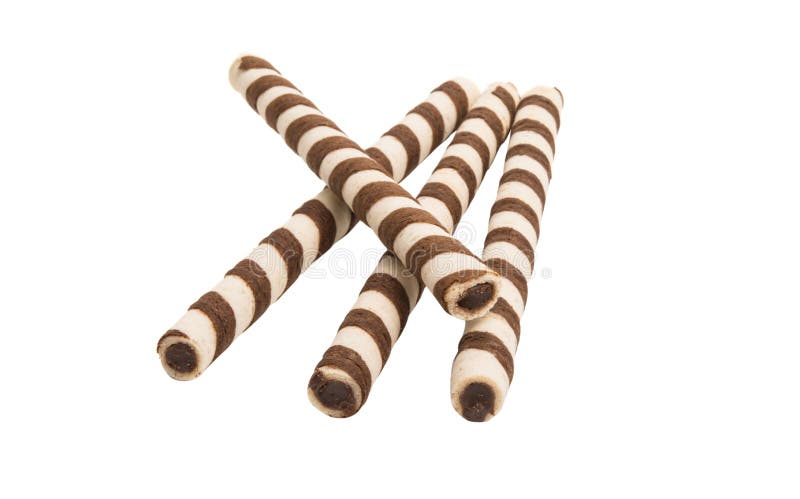 Waffle Sticks With Chocolate Isolated Stock Photo - Image of color ...