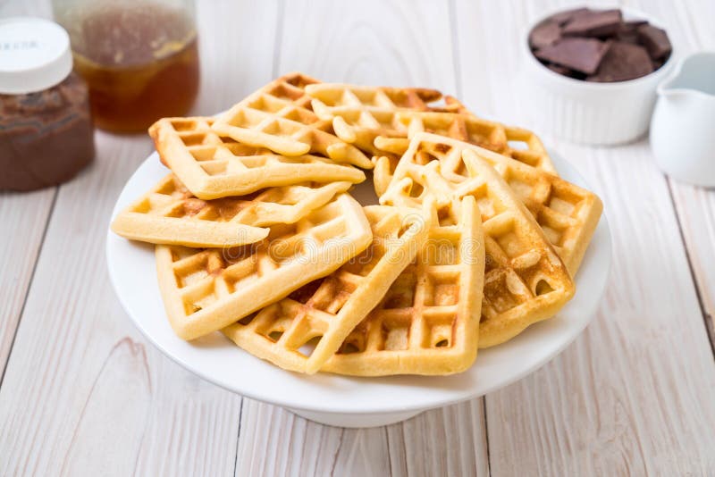 Waffle on table stock image. Image of sweet, chocolate - 117883643