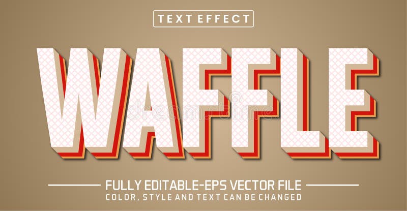 Waffle Text Editable Style Effect Stock Vector - Illustration of word ...