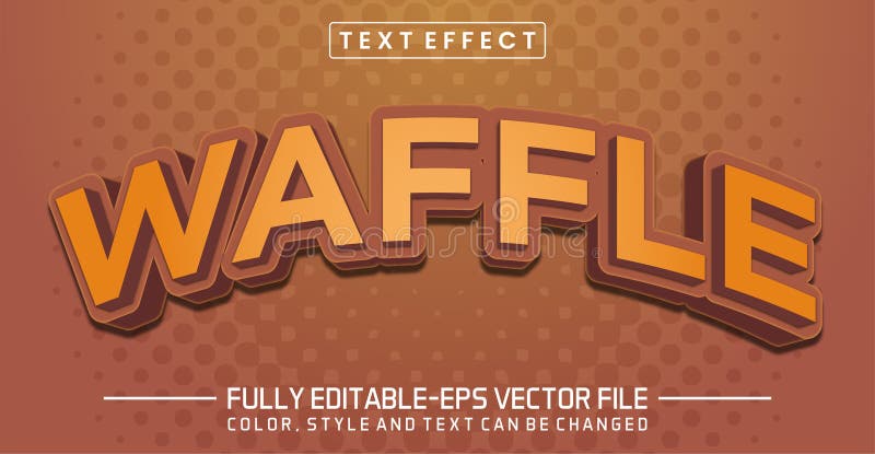 Waffle Text Editable Style Effect Stock Illustration - Illustration of ...