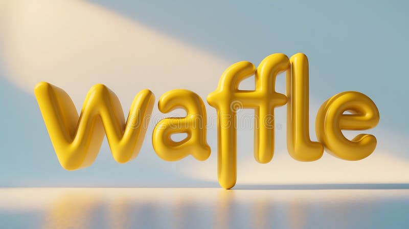 Waffle Text Rendered in Soft Yellow Against a Minimalist Backdrop with ...