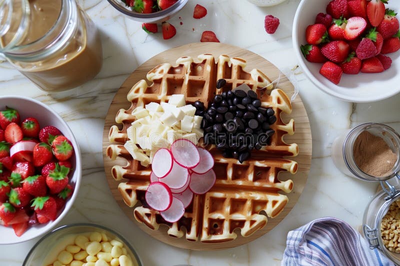 Waffle Toppings Laid Out before Serving Stock Photo - Image of toppings ...