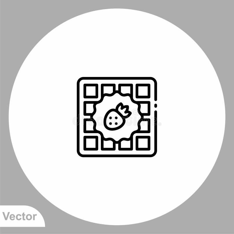 Waffle Vector Icon Sign Symbol Stock Vector - Illustration of food ...