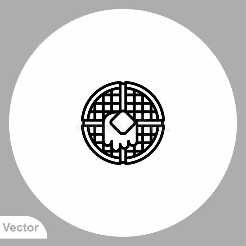 Waffle Vector Icon Sign Symbol Stock Vector - Illustration of delicious ...