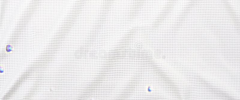Waffle White Fabric Texture of Cotton Textile with Embossed Checkered ...