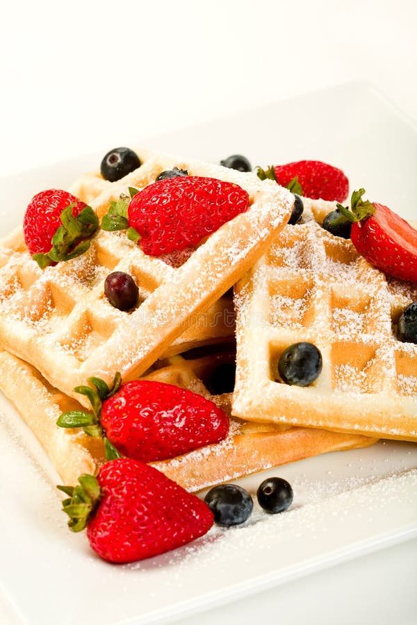Waffles stock image. Image of fruit, square, golden, pour - 11004825