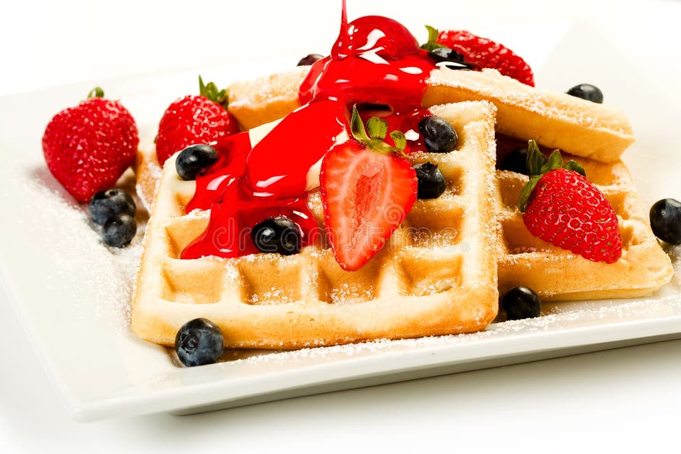Waffles stock image. Image of fruit, drip, crisp, golden - 11060581