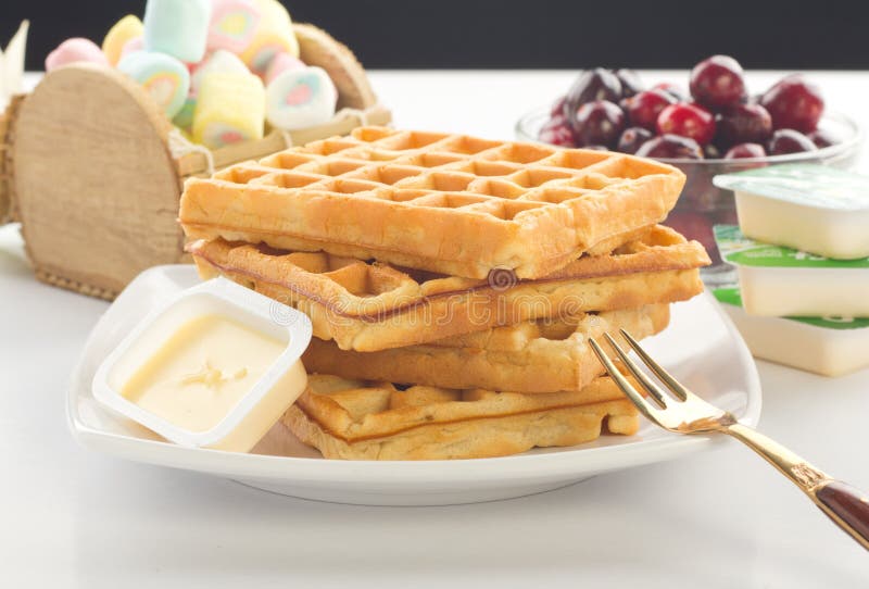 Waffles stock photo. Image of honey, closeup, healthy - 23046224