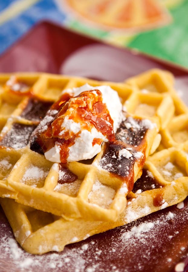 Waffles stock image. Image of waffles, sugar, indulgence - 9202193