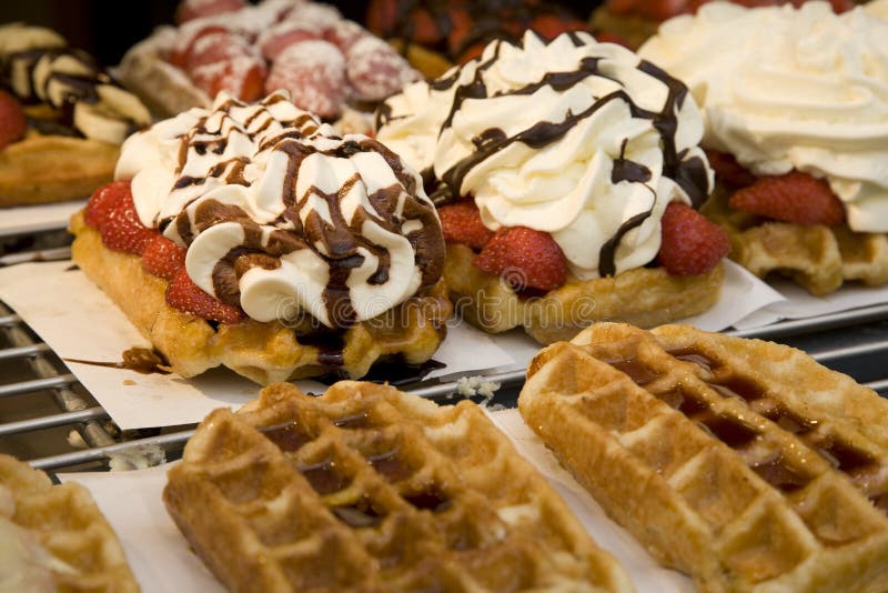 Waffles from Brussels stock photo. Image of sweet, cream - 10713592