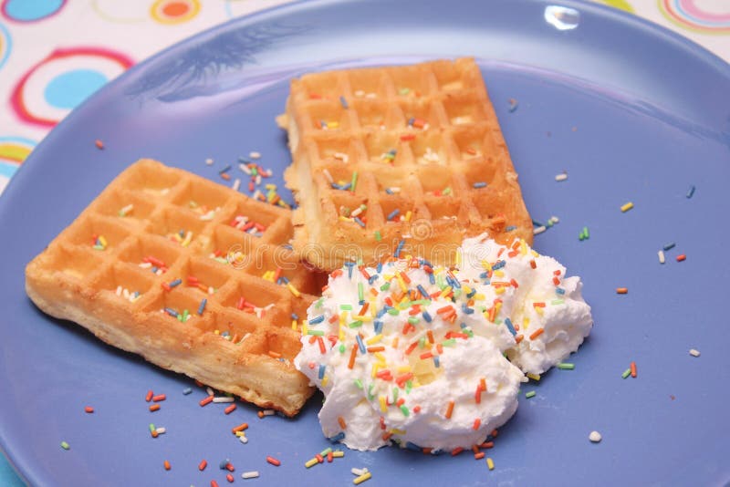 Waffles with cream stock image. Image of snack, cream - 42867199