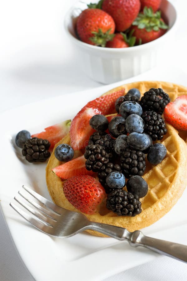 Waffles with fruit stock photo. Image of strawberries - 5922078