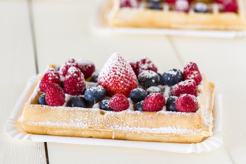 Waffles with fruit stock photo. Image of food, blueberry - 93268182