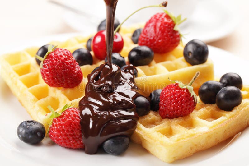 Waffles with fruits stock image. Image of dessert, healthy - 14881381