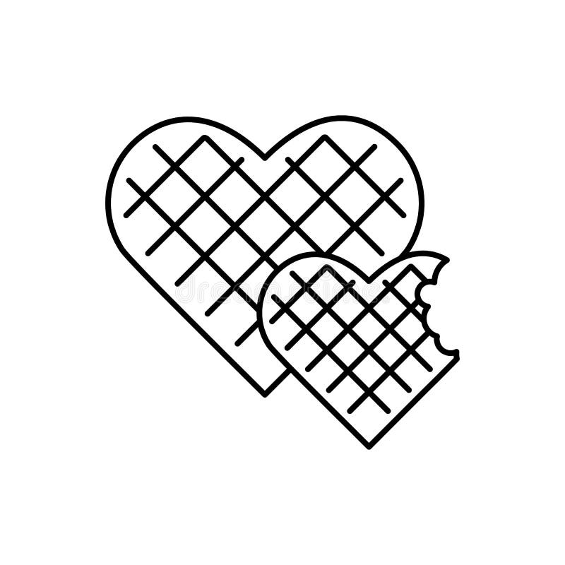 Waffles, Heart Icon. Simple Line, Outline Vector Elements of Breakfast ... Waffles, Heart Icon. Simple Line, Outline Vector Elements of Breakfast ...