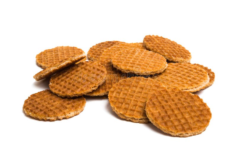 Waffles Redondos Da Holanda No Branco Imagem de Stock - Imagem de ...