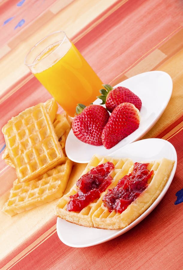 Waffles with the jam stock photo. Image of juice, morning - 26211300