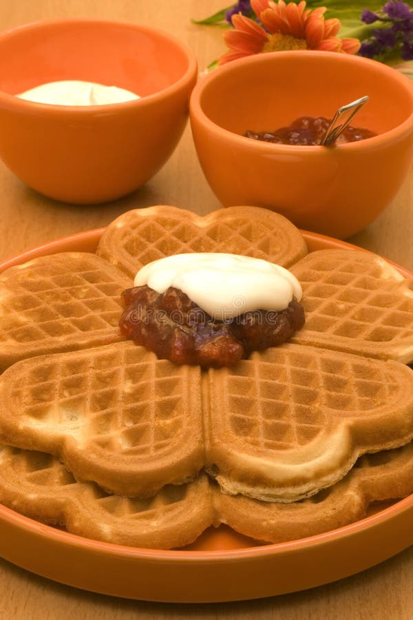 Waffles with jam stock image. Image of colors, jelly, sugar - 3101059