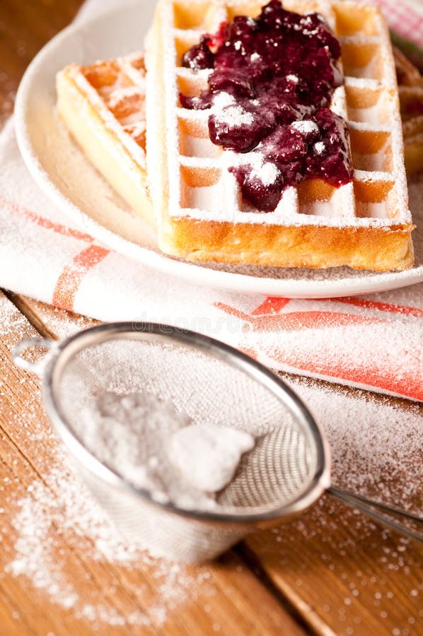 Waffles with jam stock photo. Image of colorful, yummy - 37191654