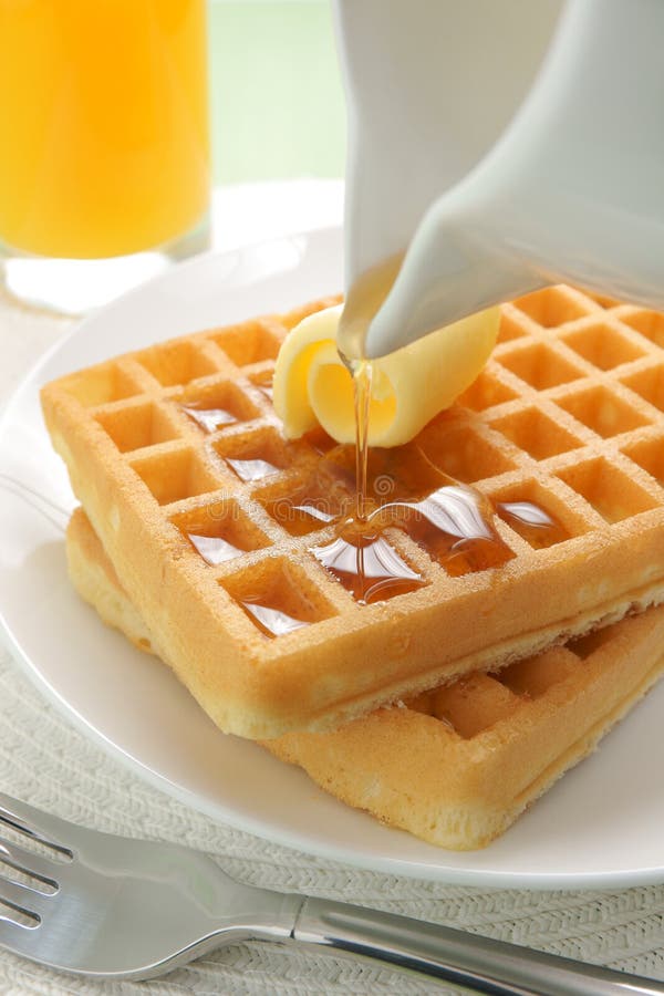 Breakfast with waffles stock image. Image of waffle, waffles - 24406607