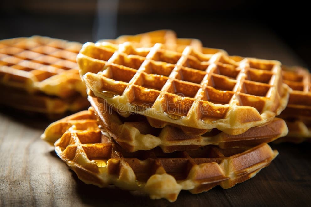 Waffles in Natural Light, Showing Texture Details Stock Illustration ...