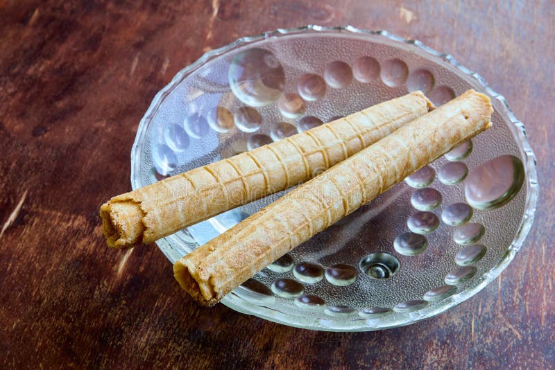 Waffles are Popular Pastry, Homemade Waffle Rolls Sticks Crispy and ...